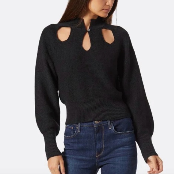 Joie | Sweaters | Slylish Joie Black Sweater With Cute Cutouts Around ...